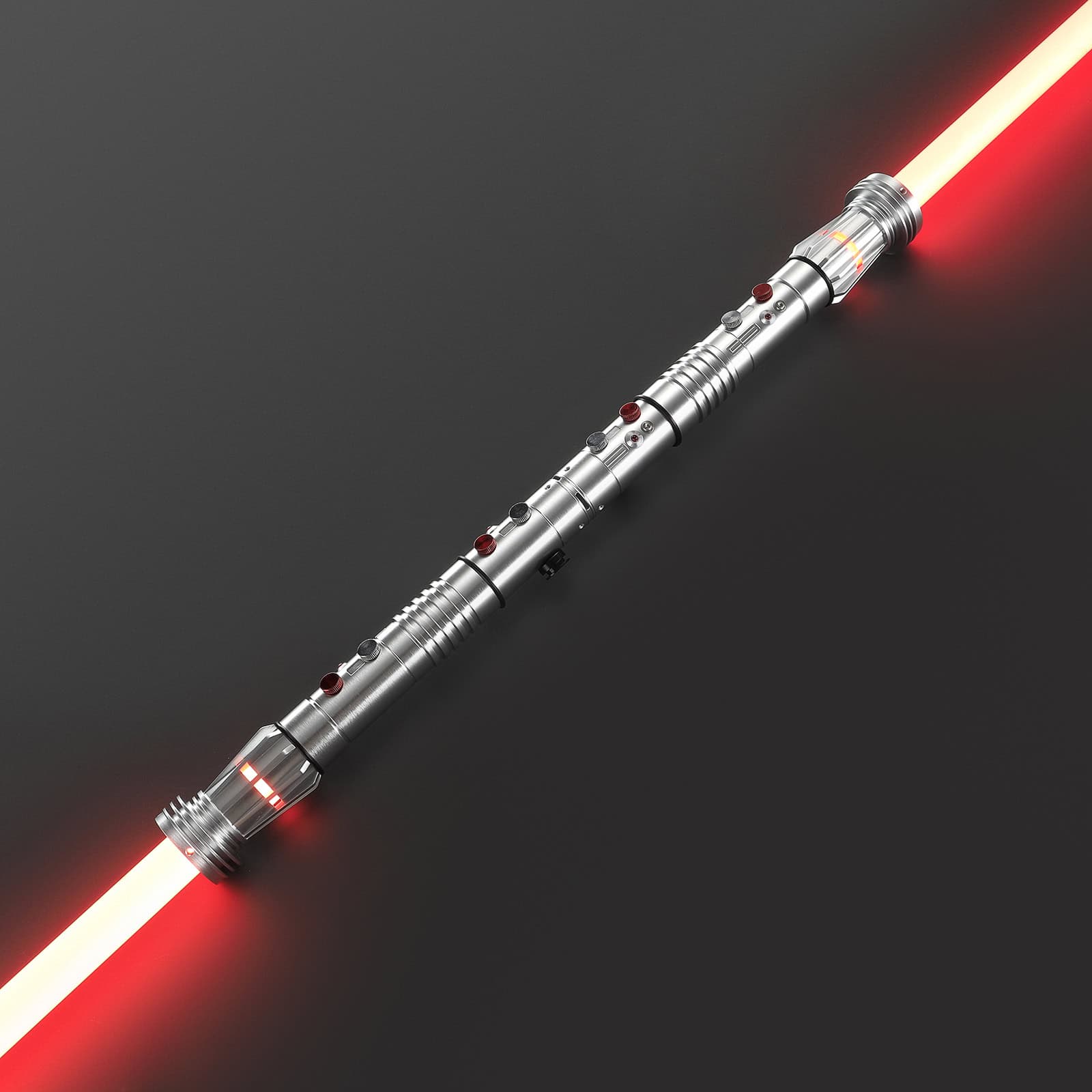 Darth Maul Silver Double-Bladed Duelling Lightsaber - RGB-X